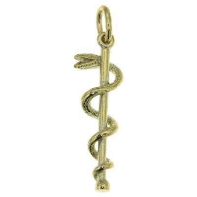 Äskulapstab Medizinsymbol Äsculapstab Schmuck Gold 585/- Anhänger